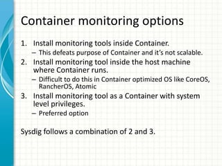 Container Monitoring with Sysdig | PPT