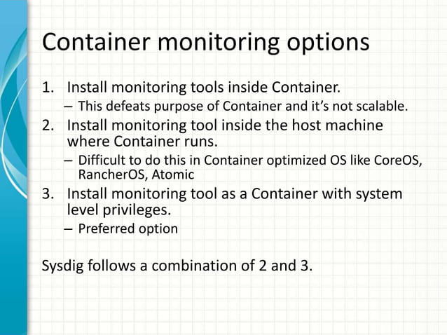 Container Monitoring with Sysdig | PPT