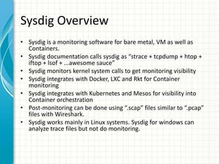 Container Monitoring with Sysdig | PPT