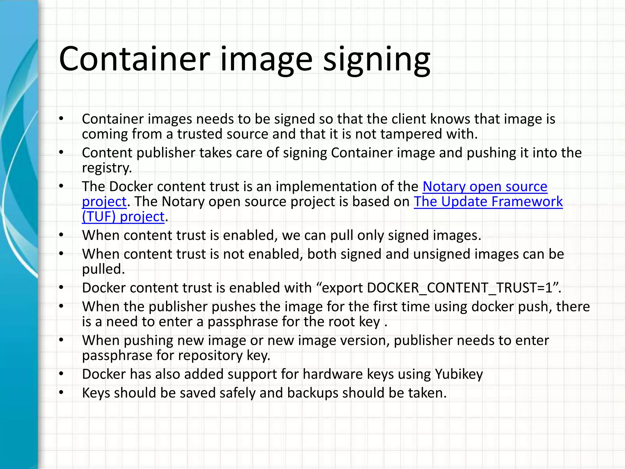 Docker Security Overview | PPTX | Operating Systems | Computer Software and Applications