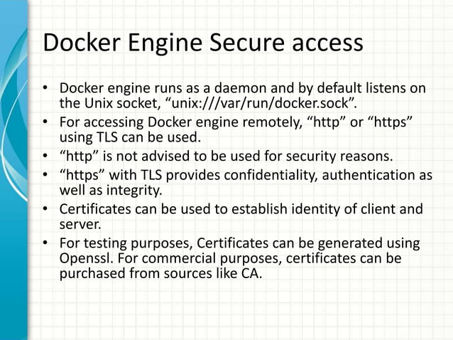 Docker Security Overview | PPTX | Operating Systems | Computer Software and Applications