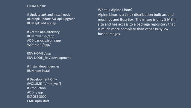 Docker + Node "hello world" Application | PPT