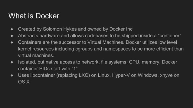 Docker presentation | PPT