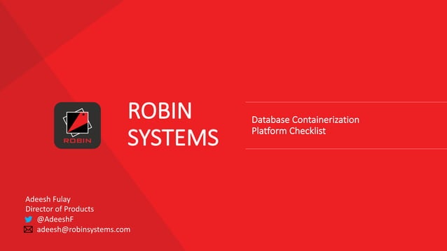 Database Containerization Platform Checklist | PPT