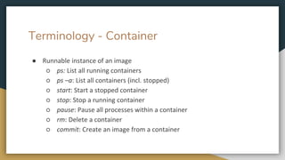 Docker session II: Introduction to Docker | PPTX