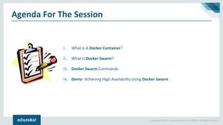 Docker Swarm For High Availability | Docker Tutorial | DevOps Tutorial | Edureka | PPT