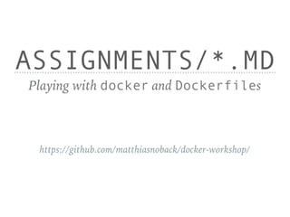 Docker workshop | PDF