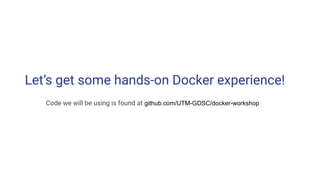 Docker workshop GDSC_CSSC | PDF | Operating Systems | Computer Software and Applications