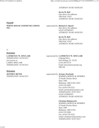 DOCKET SHEET - Parisi/Whitehouse.com vs Sinclair | PDF | Legal Services ...