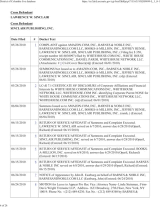 DOCKET SHEET - Parisi/Whitehouse.com vs Sinclair | PDF | Legal Services ...