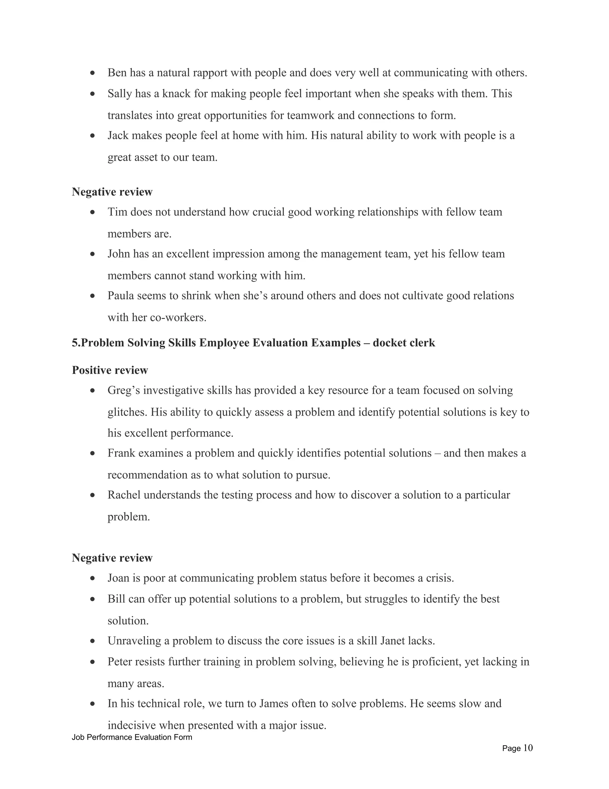 Docket clerk performance appraisal | PDF