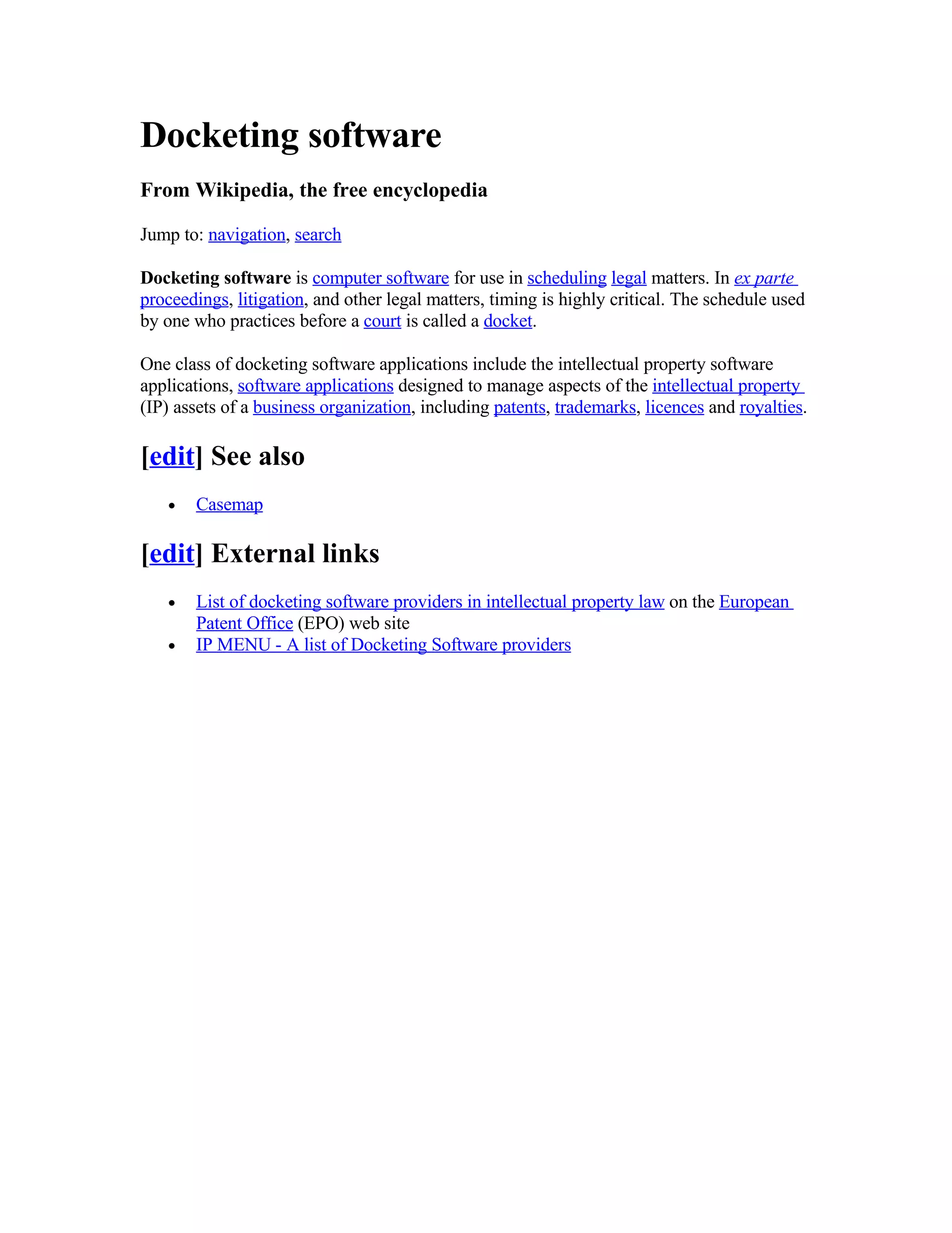 Docketing Software Doc Technology And Computing