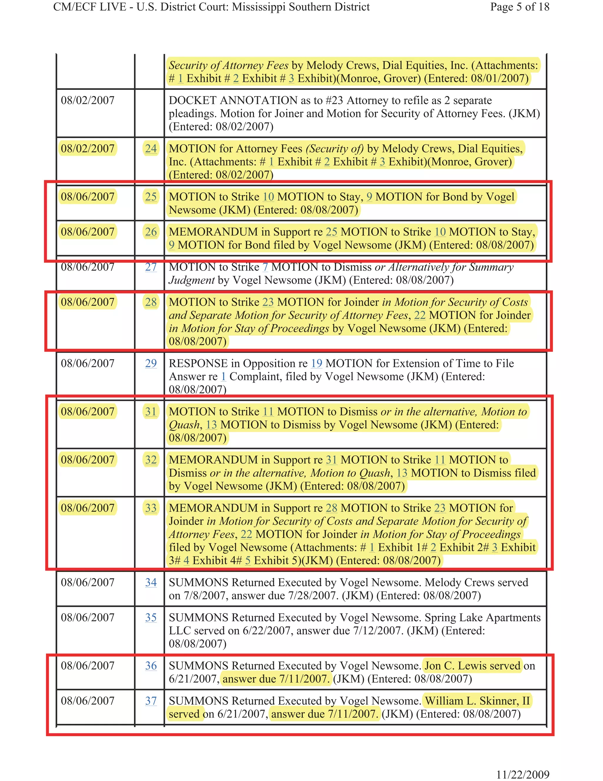 Docket sheet newsome v sla (0099) | PDF