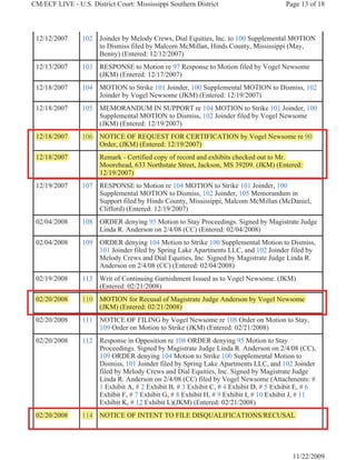 Docket sheet newsome v sla (0099) | PDF