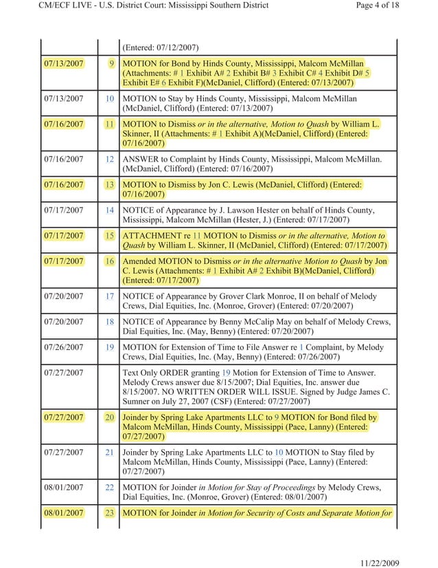 Docket sheet newsome v sla (0099) | PDF | Legal Services Industry ...