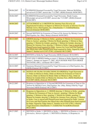 Docket sheet newsome v sla (0099) | PDF