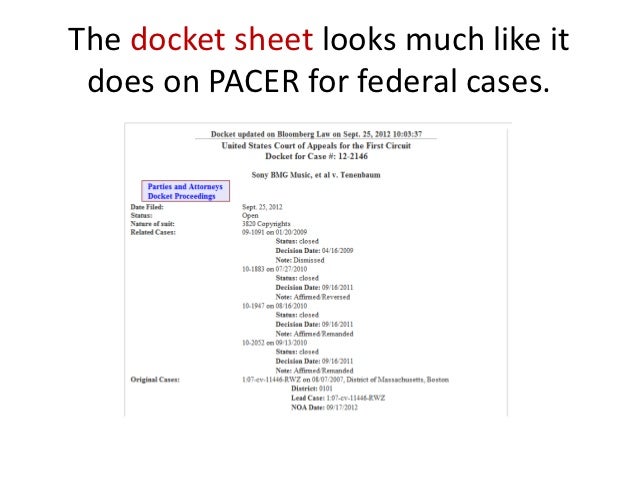 How To Use Dockets and Find Filings on Bloomberg Law