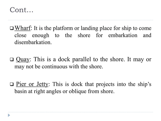 Dock, harbour, and port terminal Design. | PDF