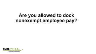 Rules for Docking Employee Pay | PDF