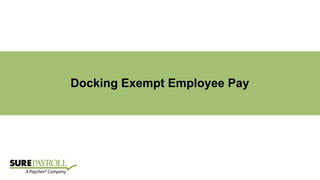 Rules for Docking Employee Pay | PDF