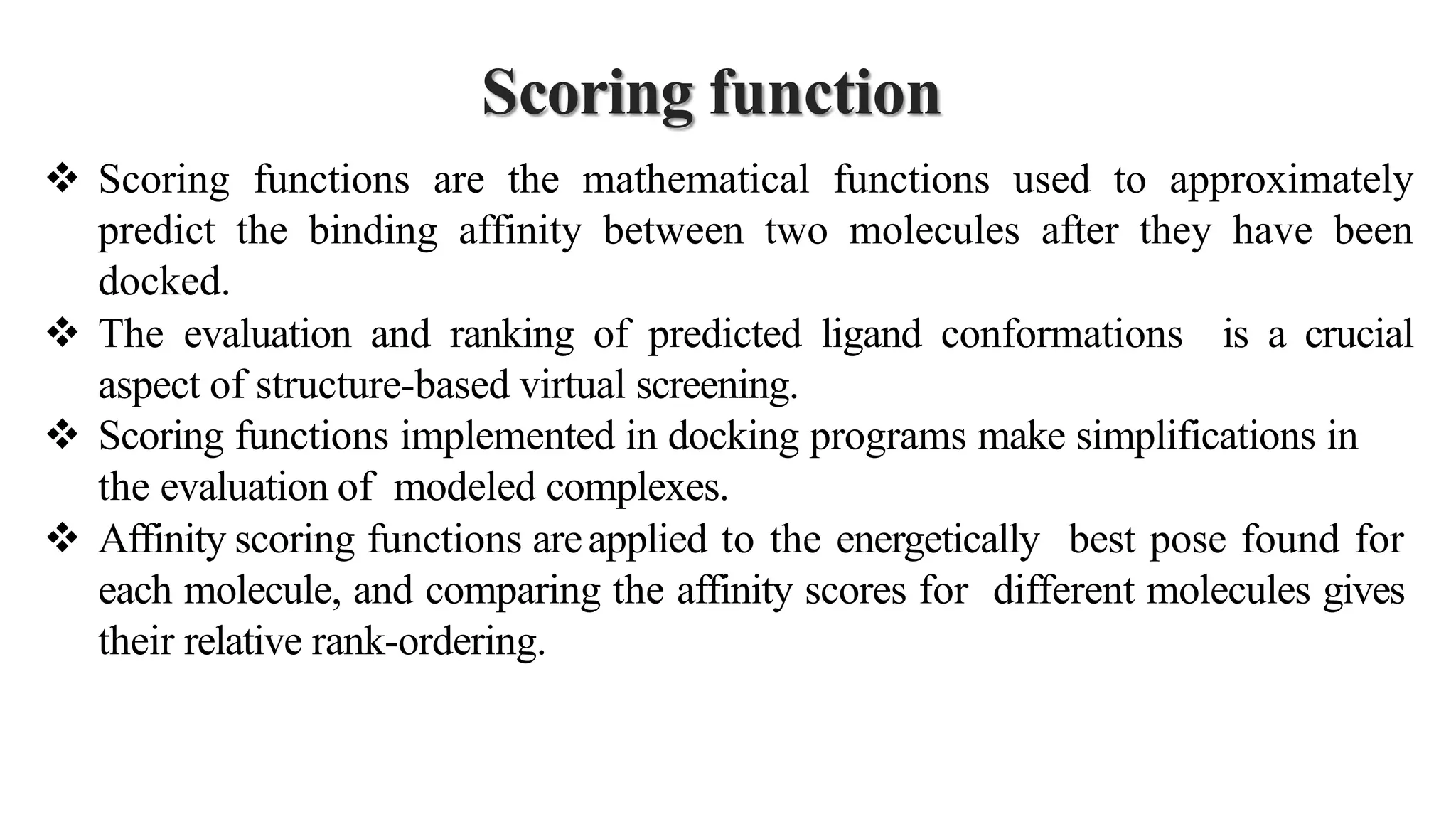 Docking Score Functions Ppt 