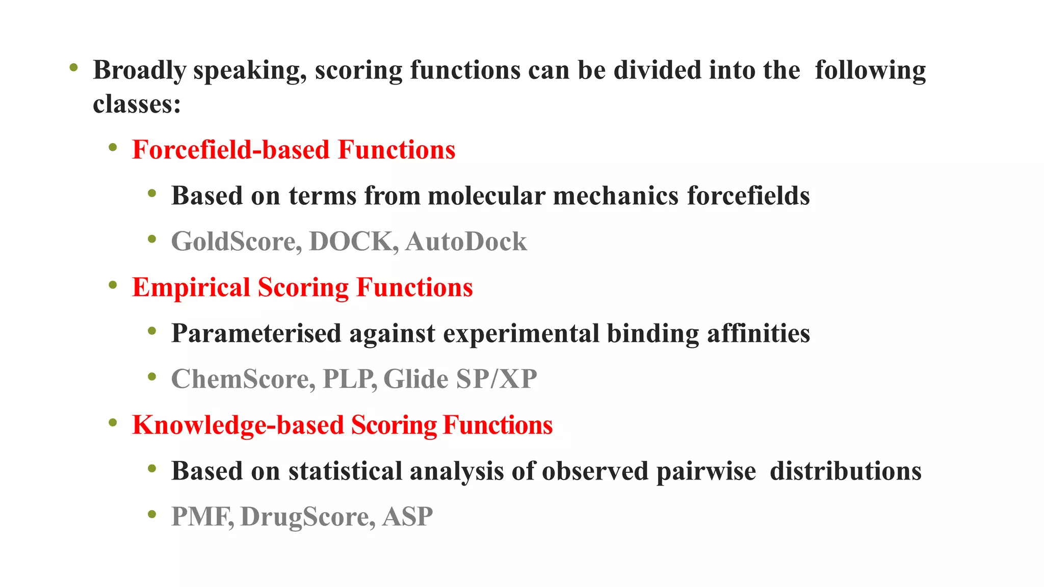 Docking Score Functions | PPTX