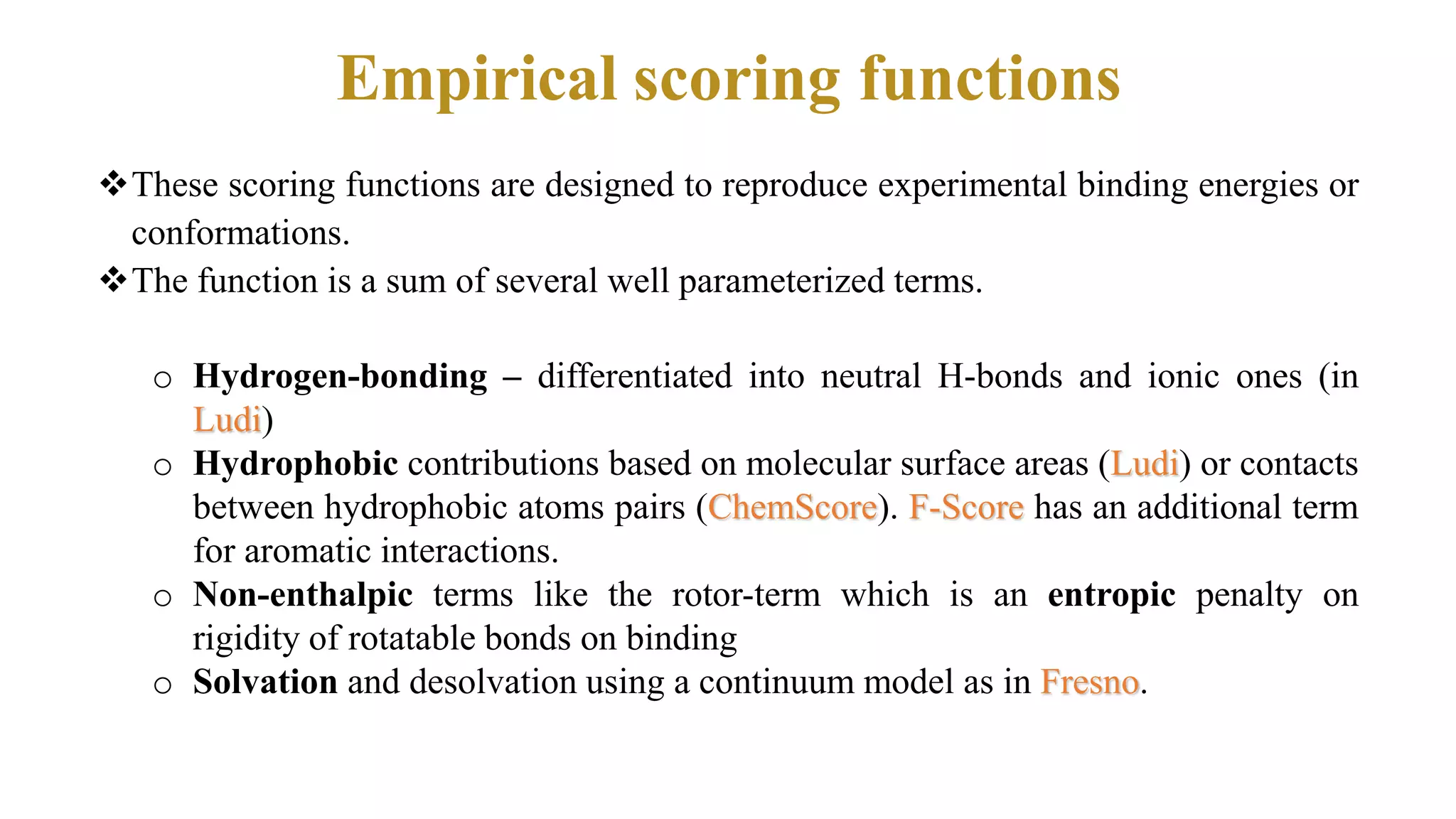 Docking Score Functions | PPTX