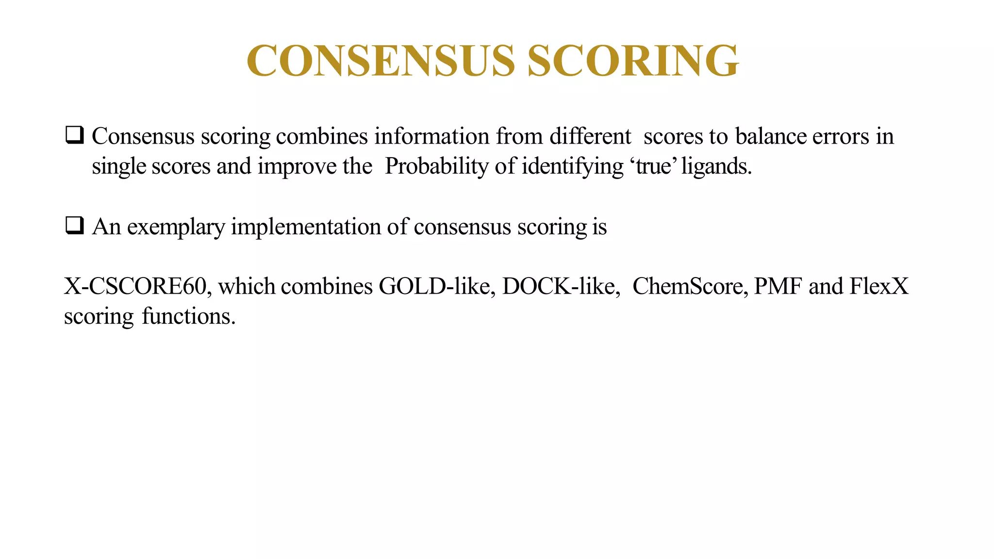 Docking Score Functions | PPTX