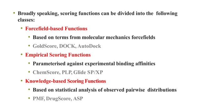 Docking Score Functions | PPTX