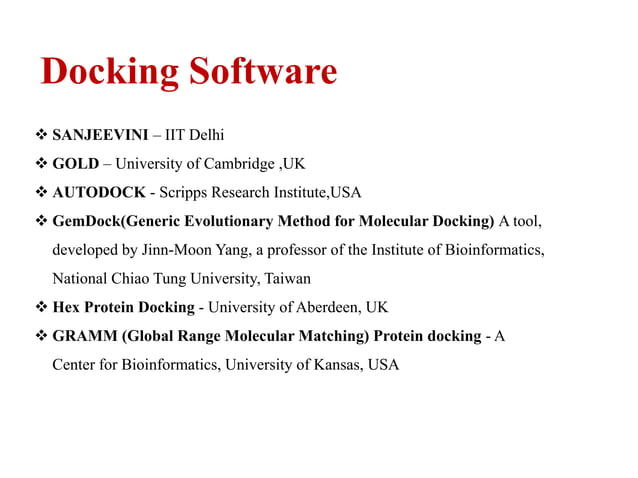 Docking techniques | PDF | Chemistry | Science