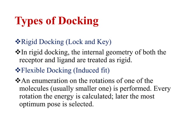 Docking techniques | PDF | Chemistry | Science