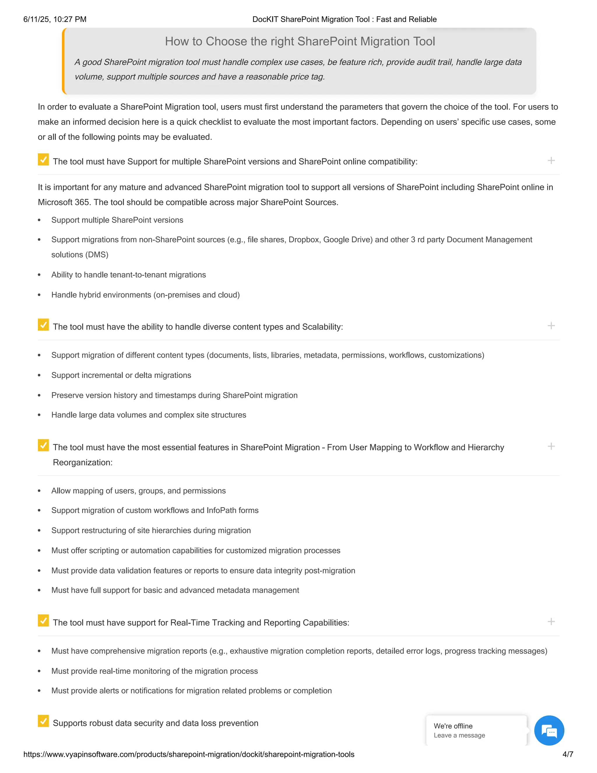 SharePoint Migration Tool - DocKIT Migrator | PDF