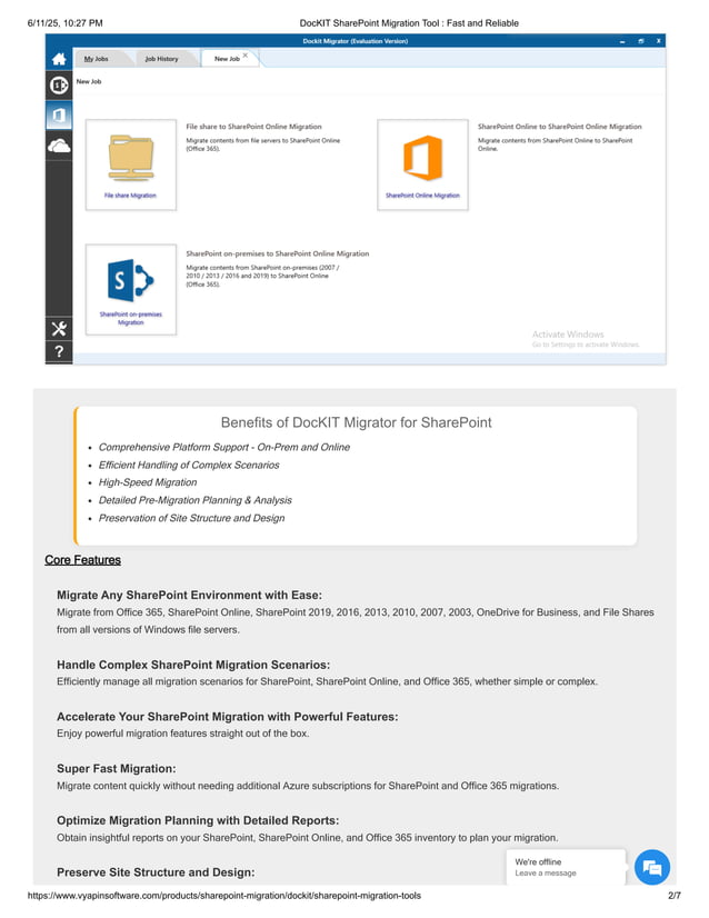 SharePoint Migration Tool - DocKIT Migrator | PDF