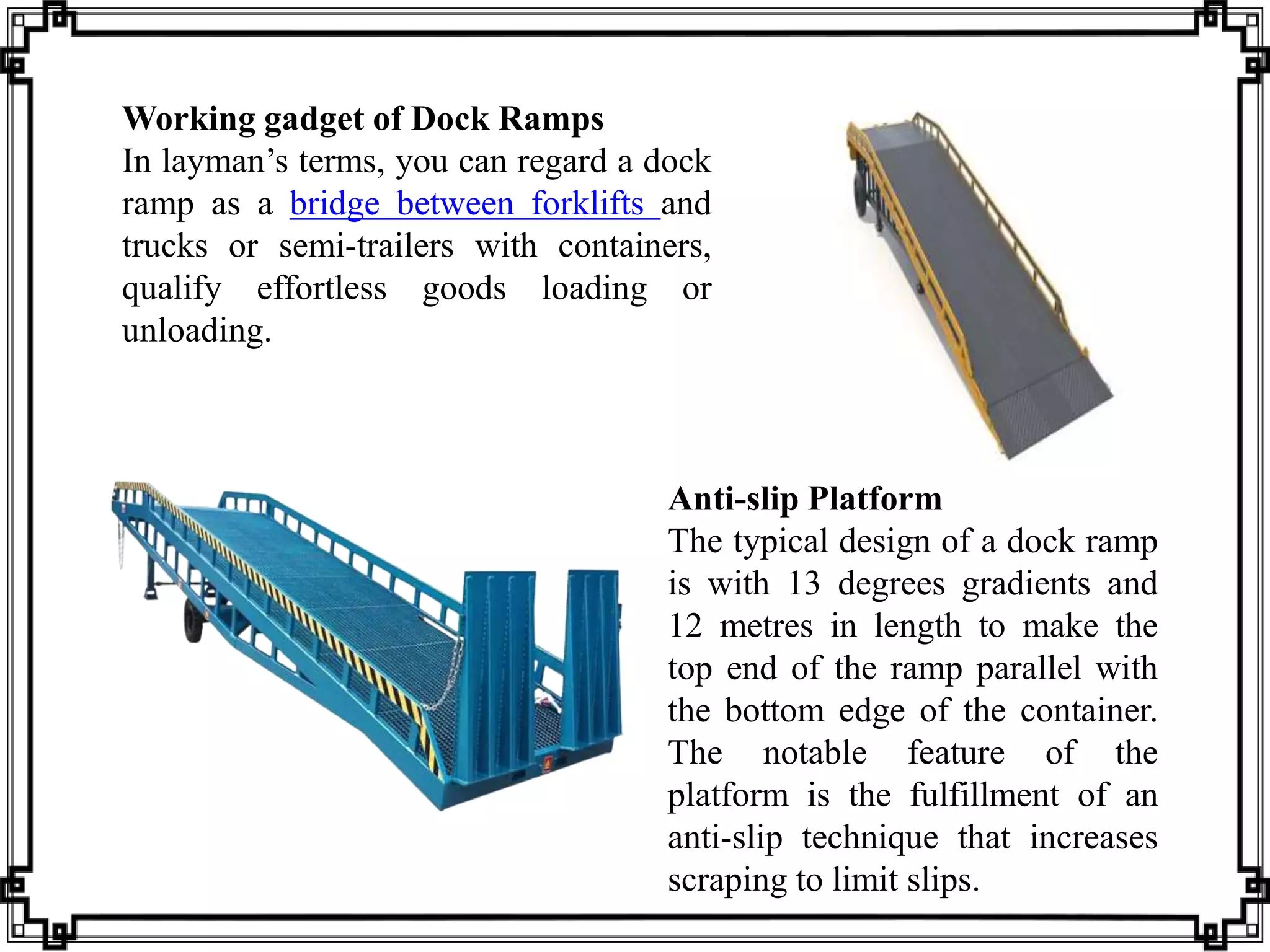 Dock Ramp-Hydraulic Dock Ramp-Portable Yard Ramp-Loading Ramp-Chennai ...
