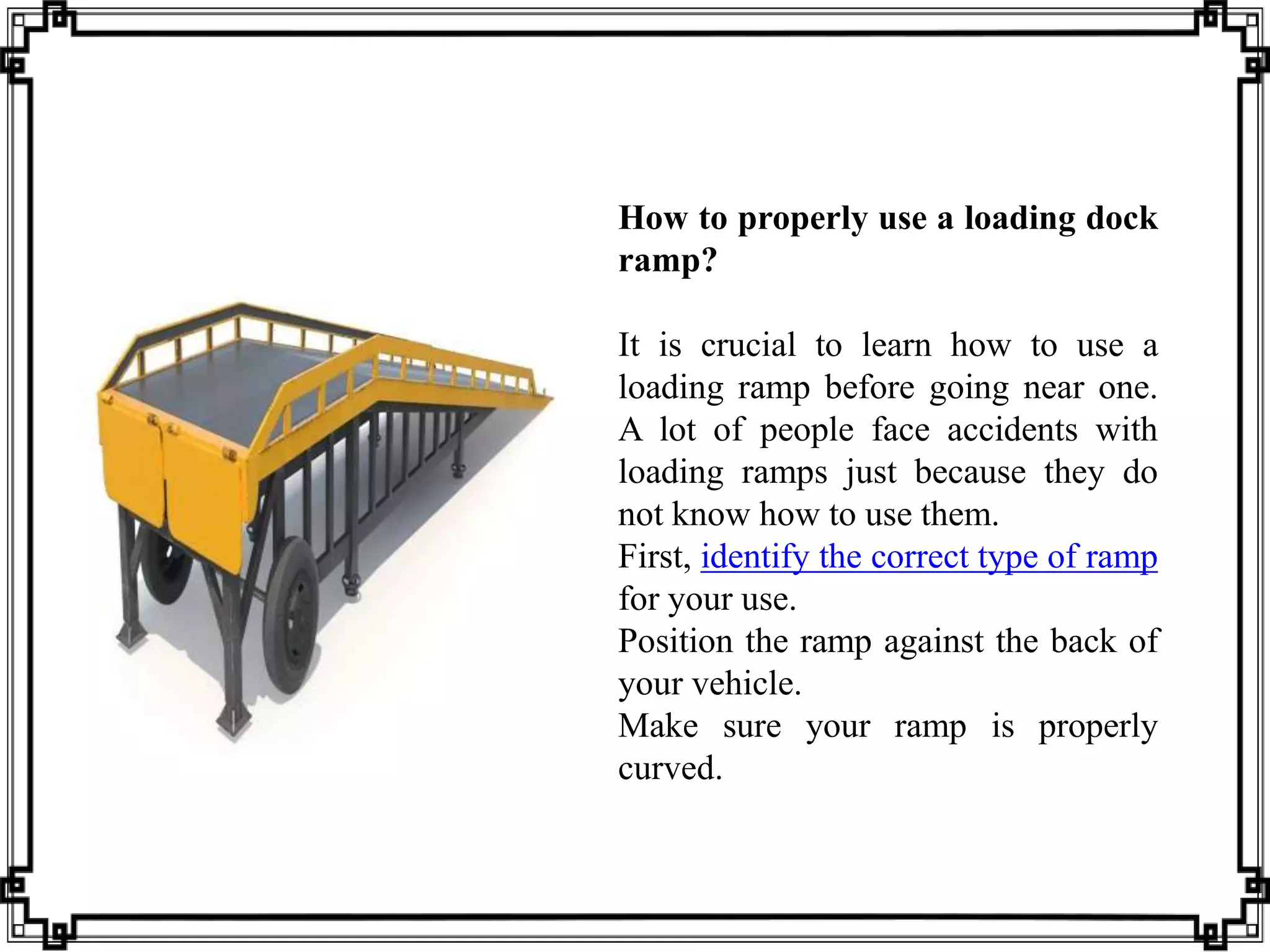 Dock Ramp-Hydraulic Dock Ramp-Portable Yard Ramp-Loading Ramp-Chennai ...