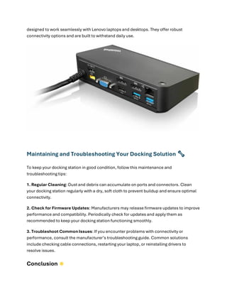 Enhance Your Workspace with High-Quality Docking Solutions 💼 | PDF