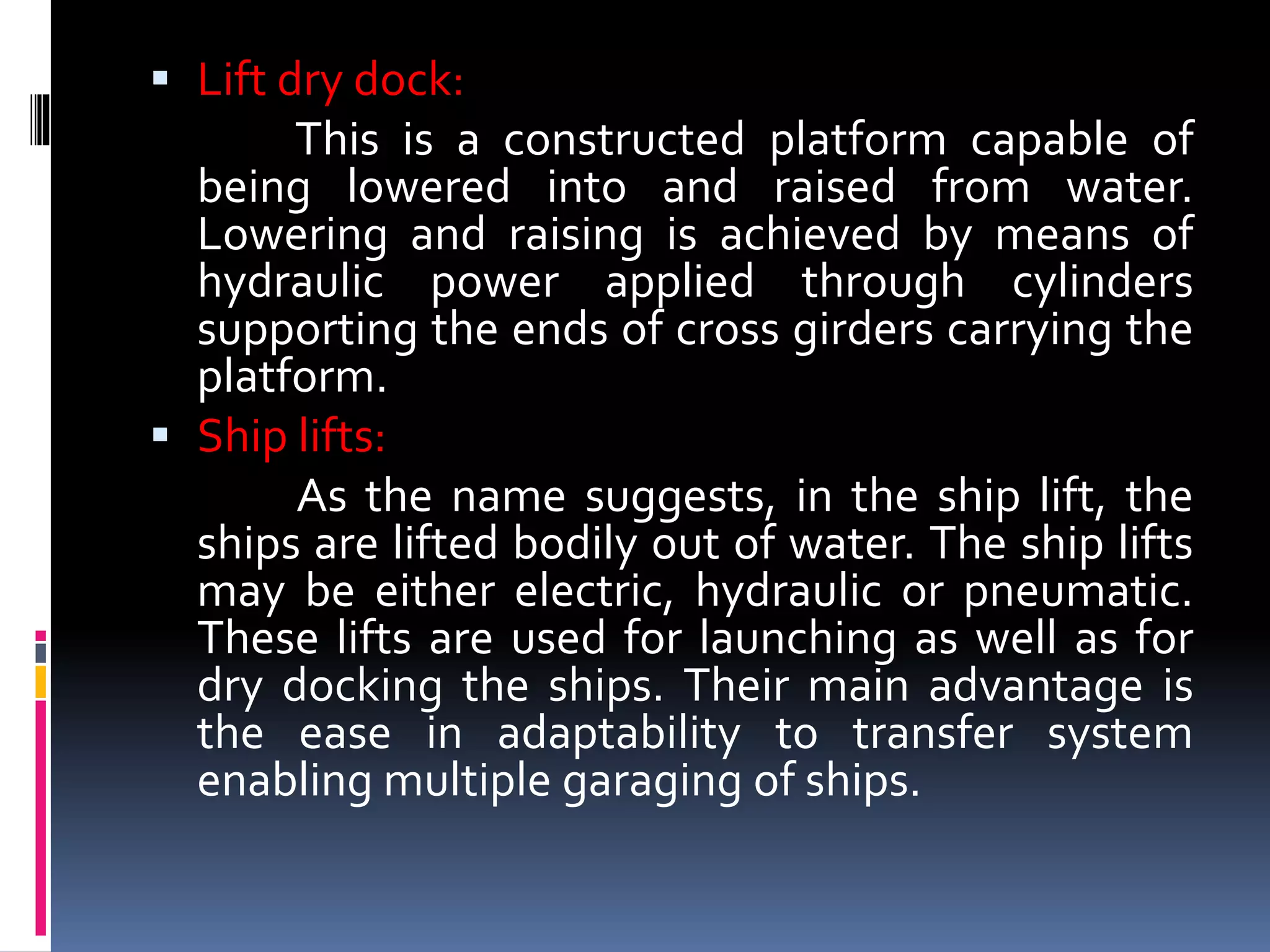 Docks and their classification | PPTX