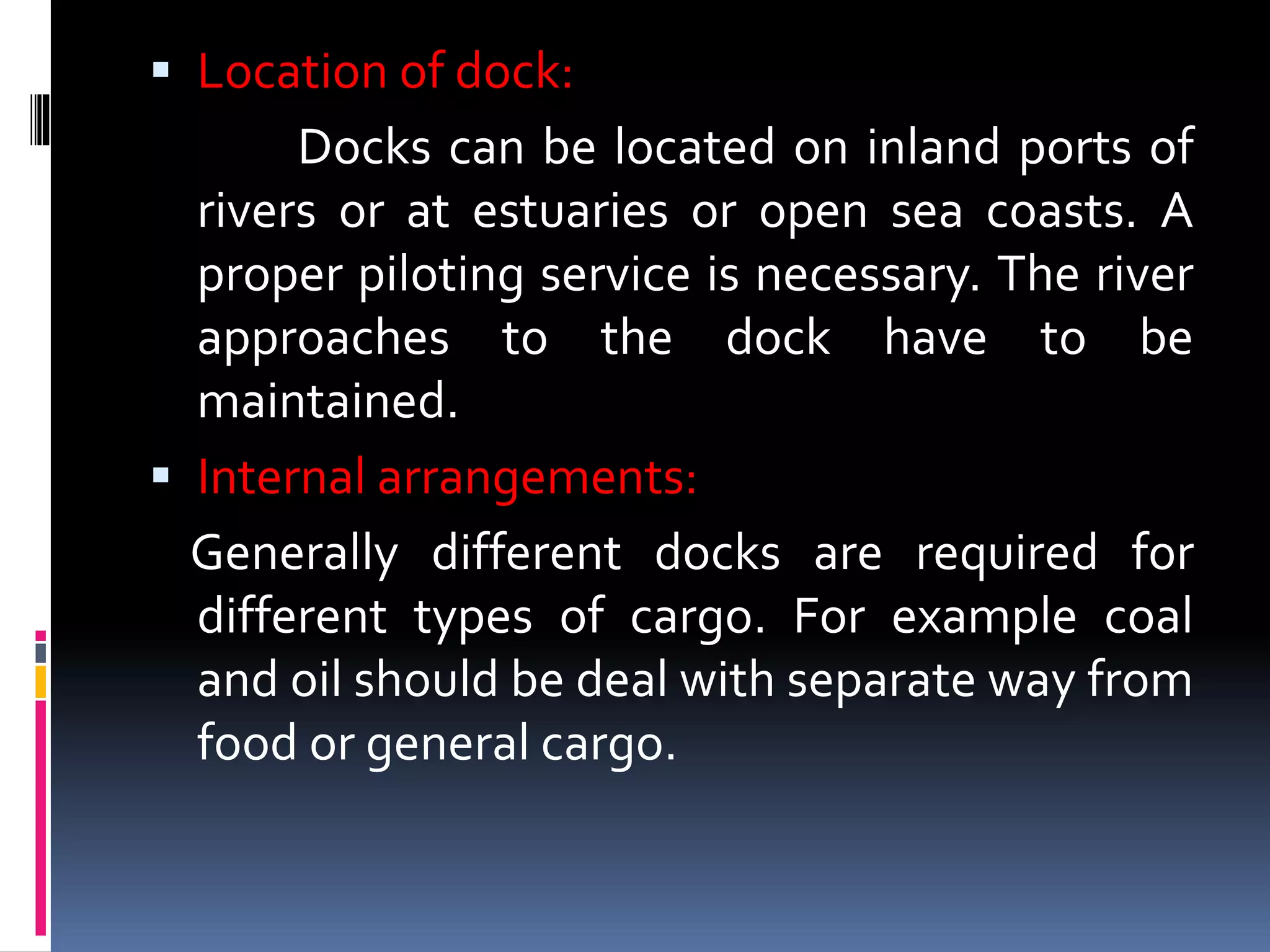 Docks and their classification | PPTX