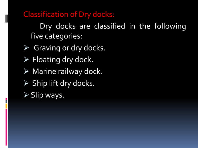 Docks and their classification | PPTX | Cruises | Travel Type