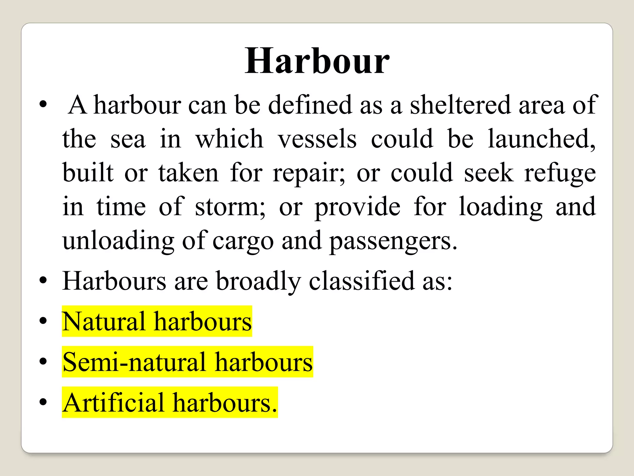 Docks, Harbour and Ports | PDF