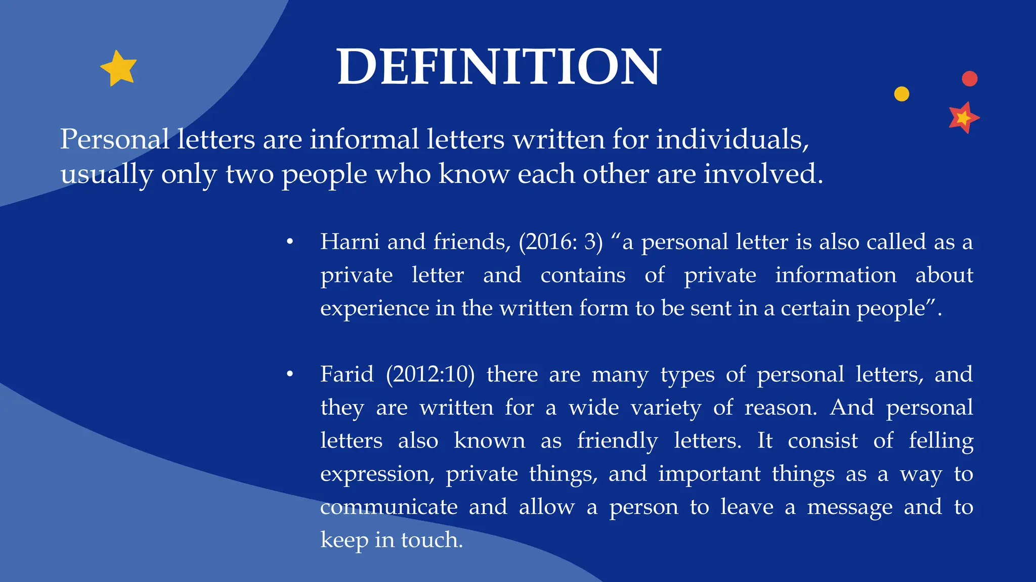 [Doc] Literal Reading - Personal Letter.pptx