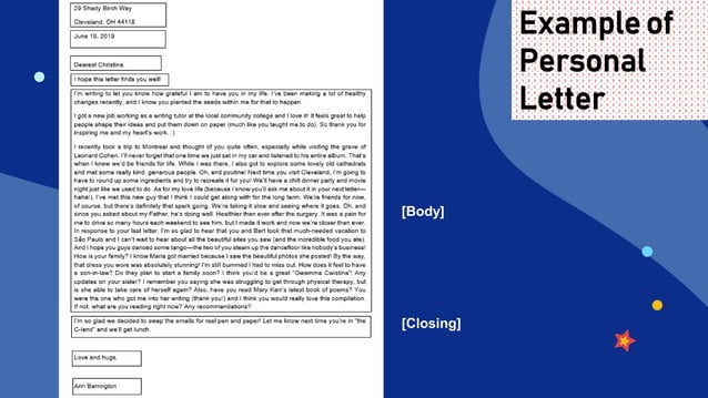 [Doc] Literal Reading - Personal Letter.pptx