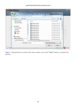 SysInfoTools MS Word DOCM Recovery | PDF | Operating Systems | Computer Software and Applications