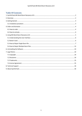 SysInfoTools MS Word DOCM Recovery | PDF | Operating Systems | Computer Software and Applications
