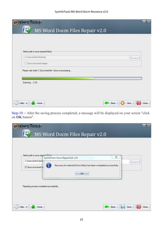 SysInfoTools MS Word DOCM Recovery | PDF | Operating Systems | Computer Software and Applications