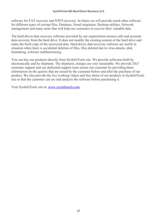 SysInfoTools MS Word DOCM Recovery | PDF | Operating Systems | Computer Software and Applications