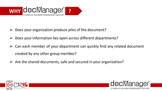 Document Management System - docManager | PPT