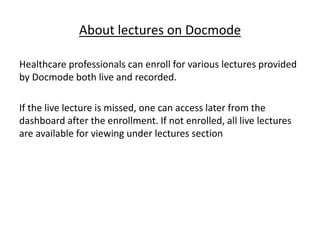 Docmode lectures | PPT