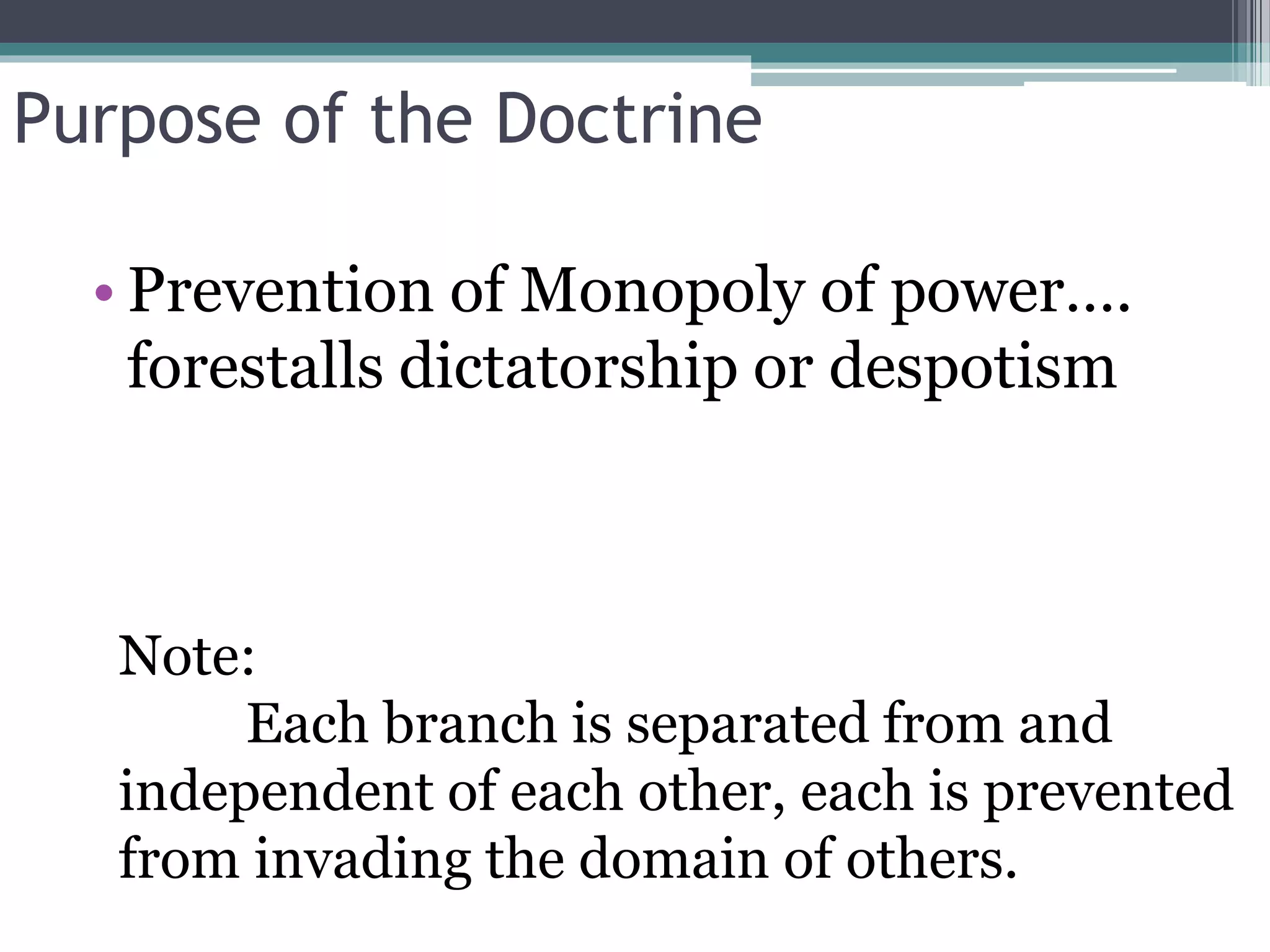 Doctrine of separation of power | PPTX