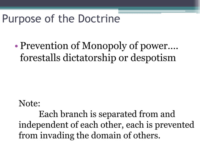 Doctrine of separation of power | PPT